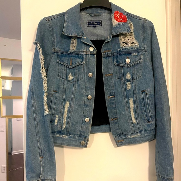 Jackets & Coats | Custom Nirvana Distressed Denim Jacket | Poshmark